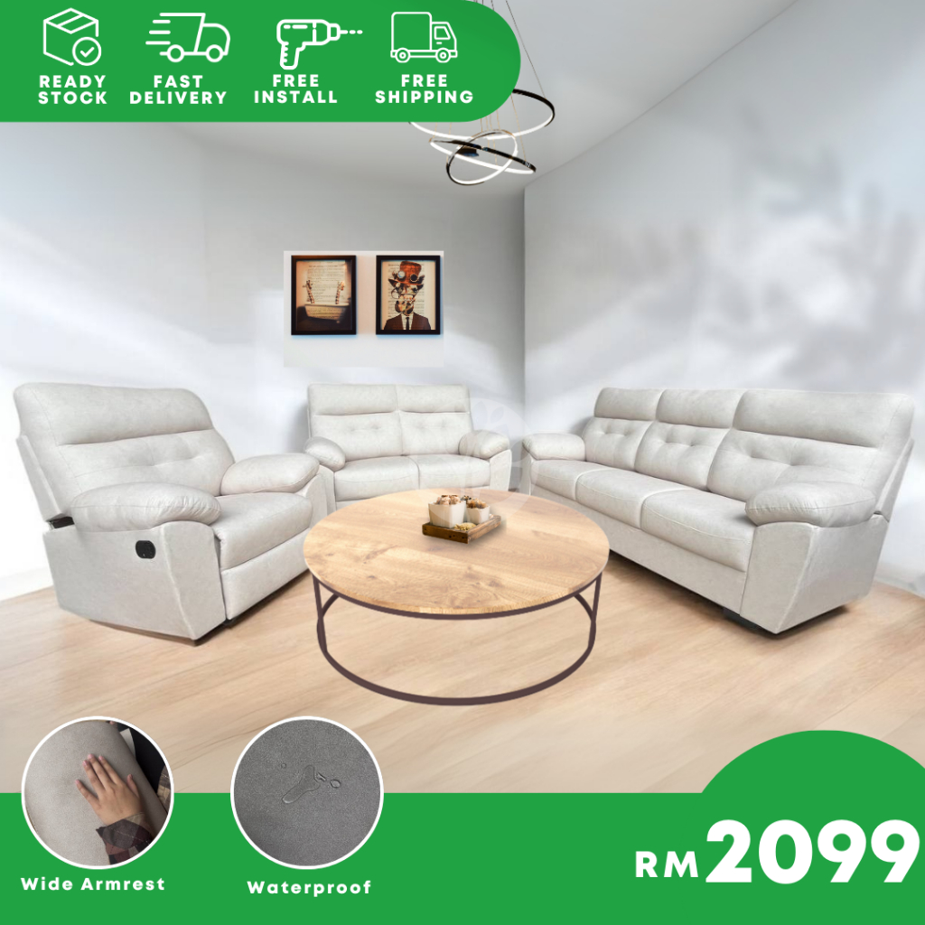 SMASIS GUARDIAN Recliner Sofa Set 1+2+3 Velvet Fabric Sofa Set ...