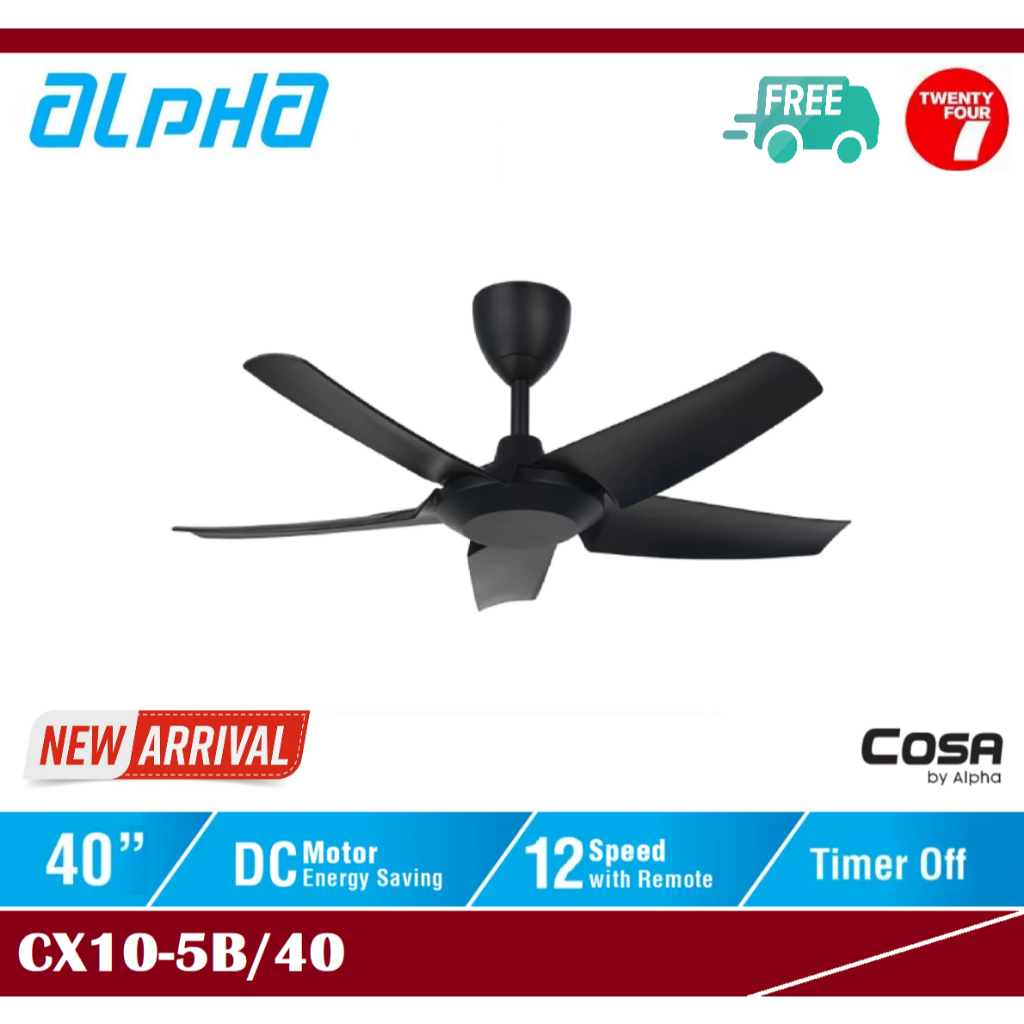 ALPHA Cosa - CX10 5B 40 Inch DC Motor Ceiling Fan with 5 Blades (12 ...