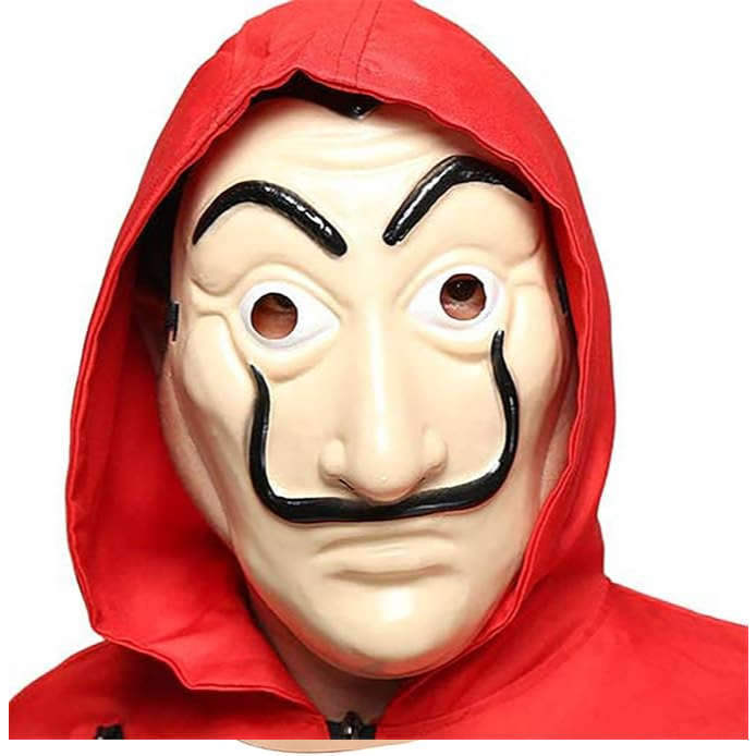 Halloween Money Heist Mask Unisex Salvador Dali La Casa De Papel ...