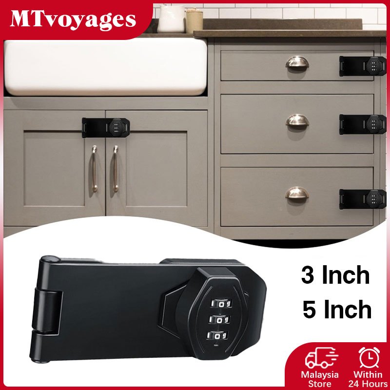 Password lock 3 Digit Combination Lock double-opening cabinet lock ...