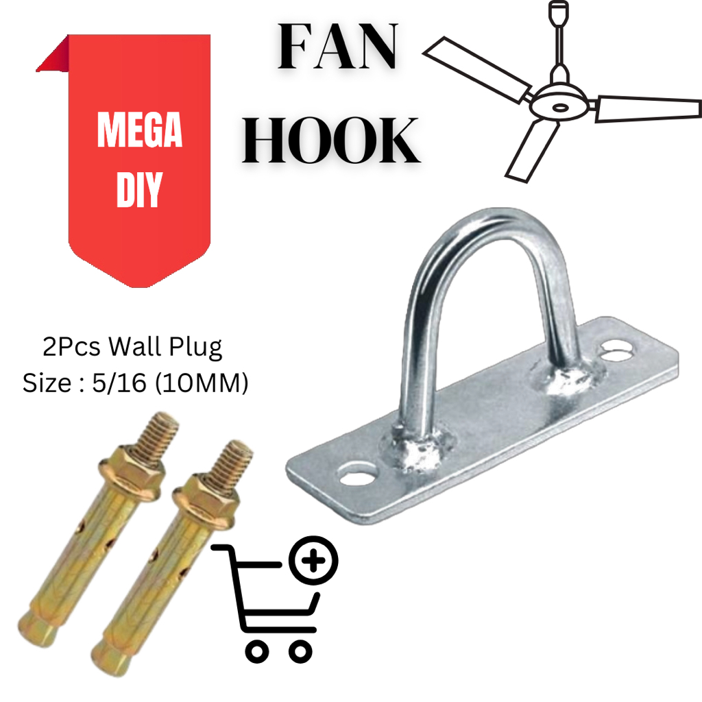 D-Type Ceiling Hook Fan Hook Ceiling Bracket Fan Bracket Cangkuk Hook ...