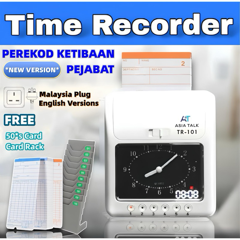 NEW Version Time Recorder Machine 】Punch Card Machine | Attendance ...