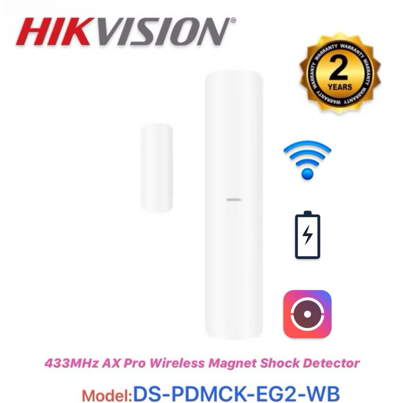 Hikvision DS-PDMCK-EG2-WB 433MHz AX Pro Wireless Magnet Shock Detector ...