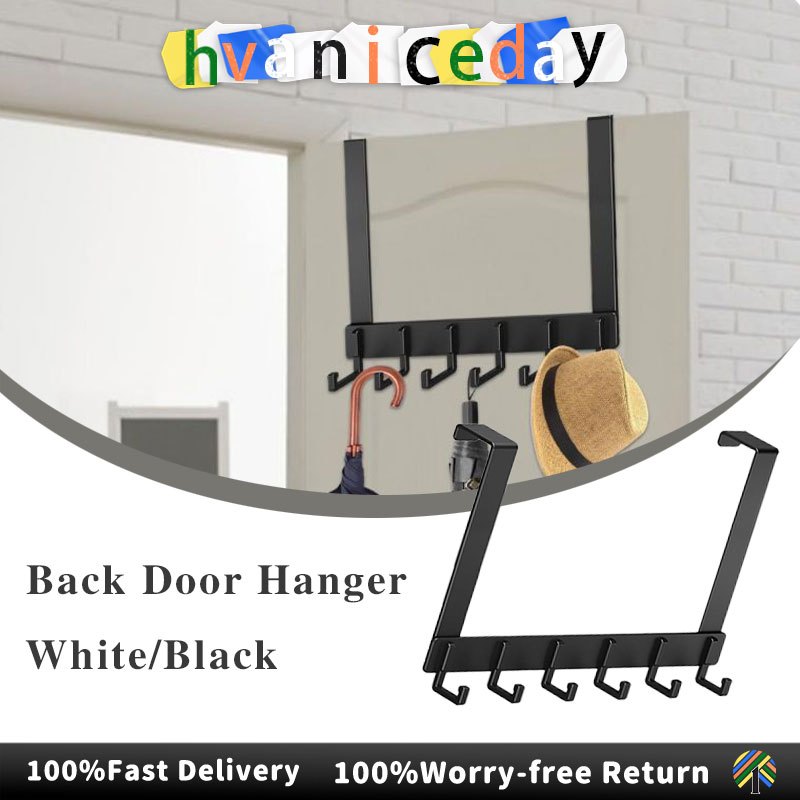 390mm Back Door Hanger with 6 hooks Multi-Function Behind Door Hook ...