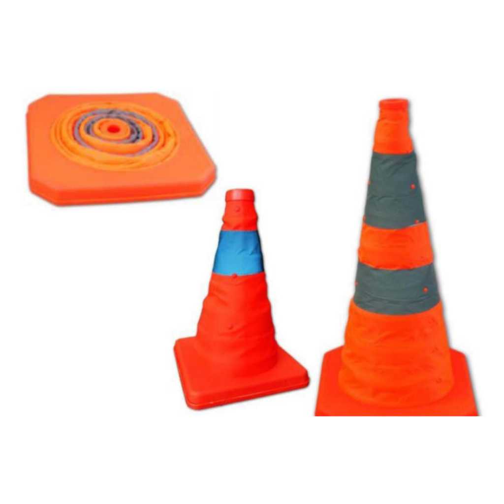 ADJUSTABLE SAFETY CONE Flexible Collapsible Multi Purpose Pop Up Safety ...