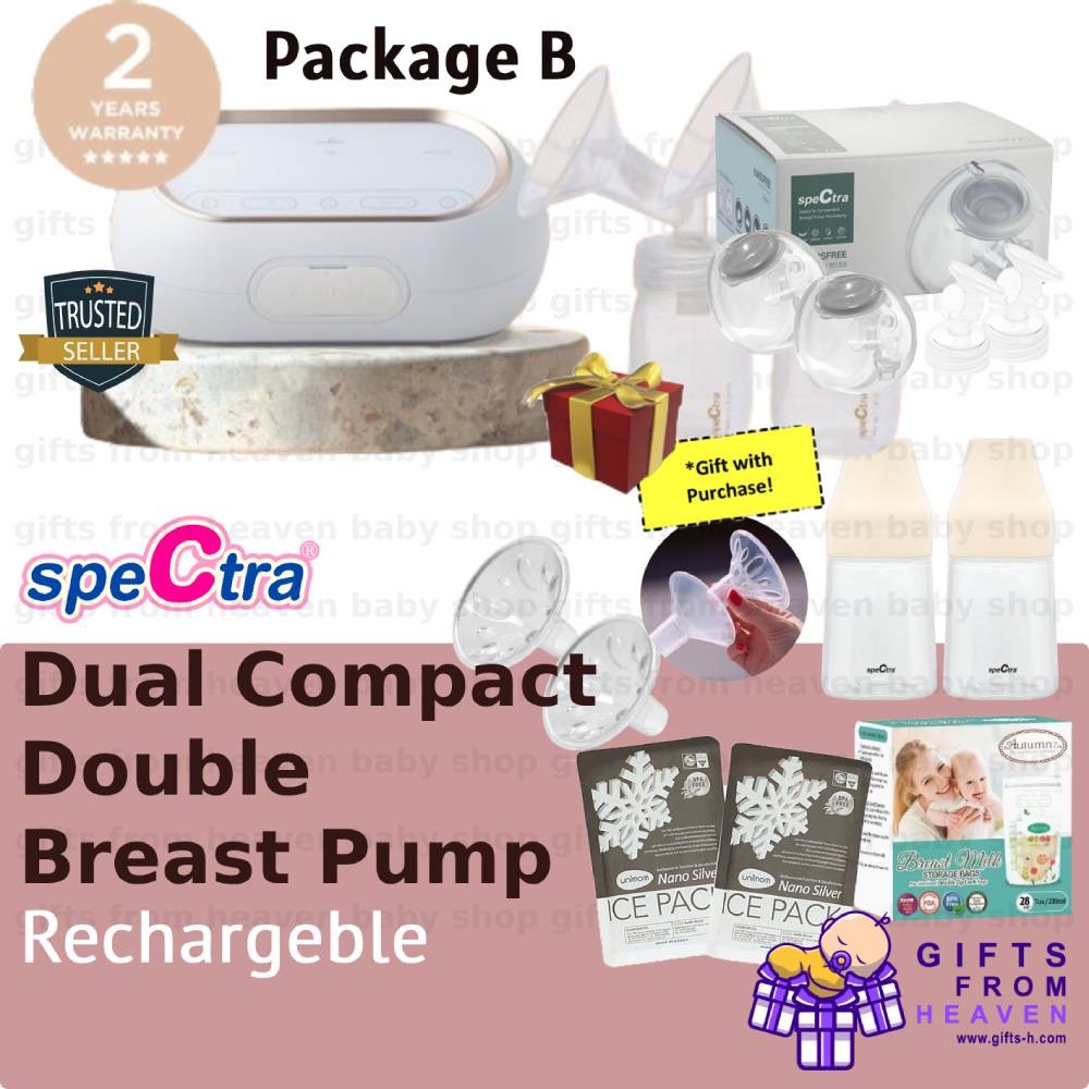 Spectra Dual Compact Double Rechargeable Breast Pump Package | Shopee ...
