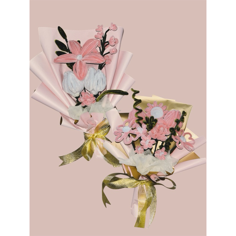 Bouquet Bunga Bulu Kawat | Chenille Flowers | Bouquet Convo Birthday ...