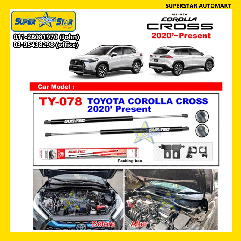 TOYOTA COROLLA CROSS 2020 2021 2022 FRONT BONNET BONET DAMPER LIFTER ...