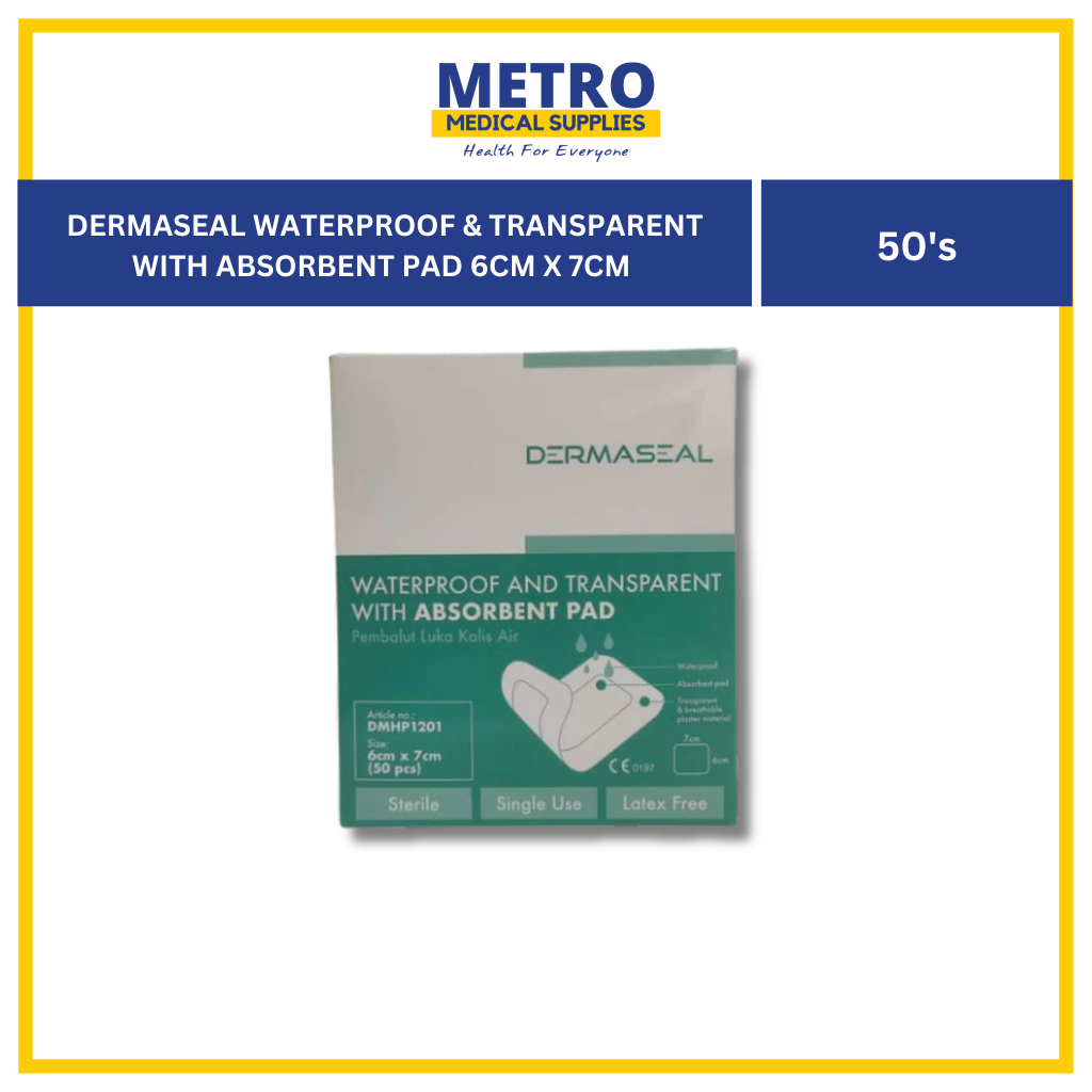 DERMASEAL Waterproof & Transparent With Absorbent Pad 6CM X 7CM 50'S ...