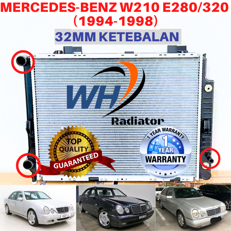 MERCEDES-BENZ W210 E280/E320 94'-98' 32MM(Triple Layer) TOP QUALITY AUTO/MANUAL Radiator Tangki ...