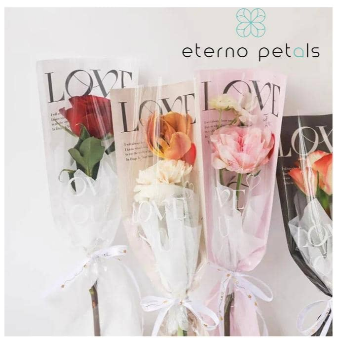 20Pcs Transparent Single Flower Bag/Single Flower Rose Wrapping Bag ...