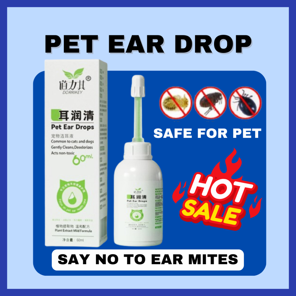 Pet Ear Cleaner Ear Drop Cat Dog Mites Infection Solution Treatment Ear ...