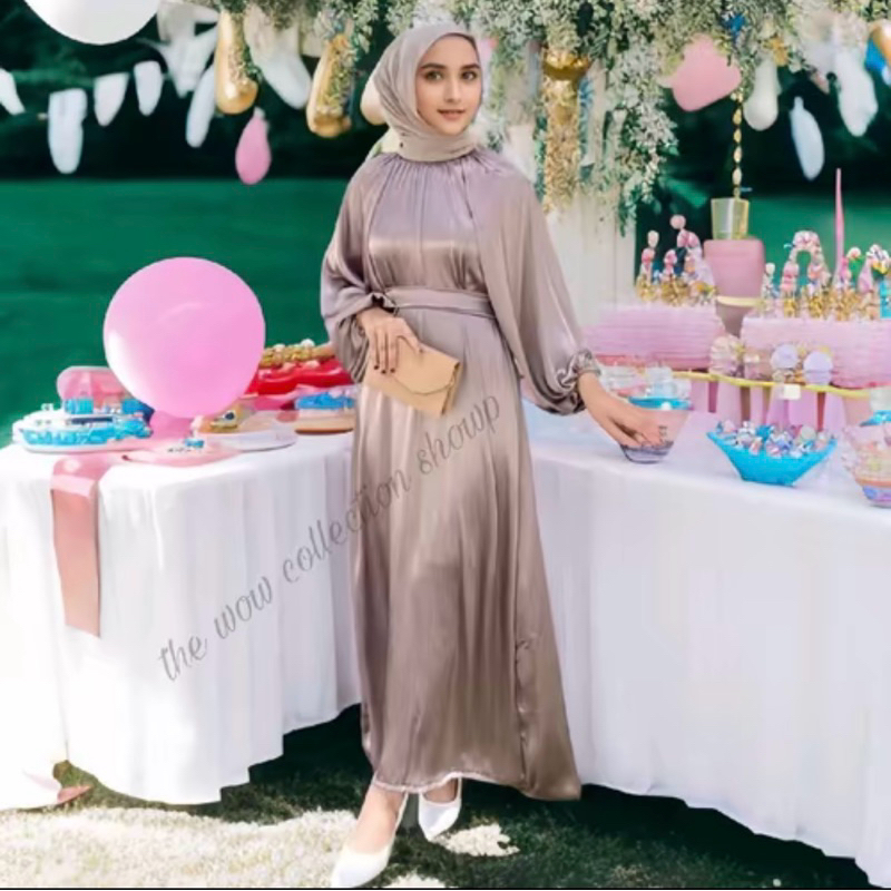 abaya juba woman muslim fashion satin 2024 new design | Shopee Malaysia