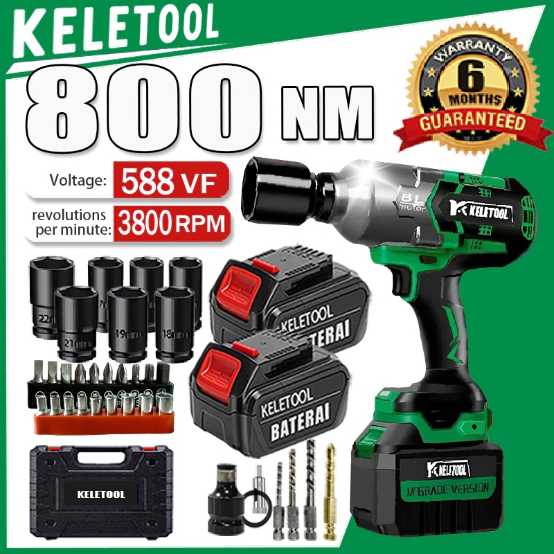 KELETOOL KE004 impact wrench brushless electric truck impact wrench 1/2 ...