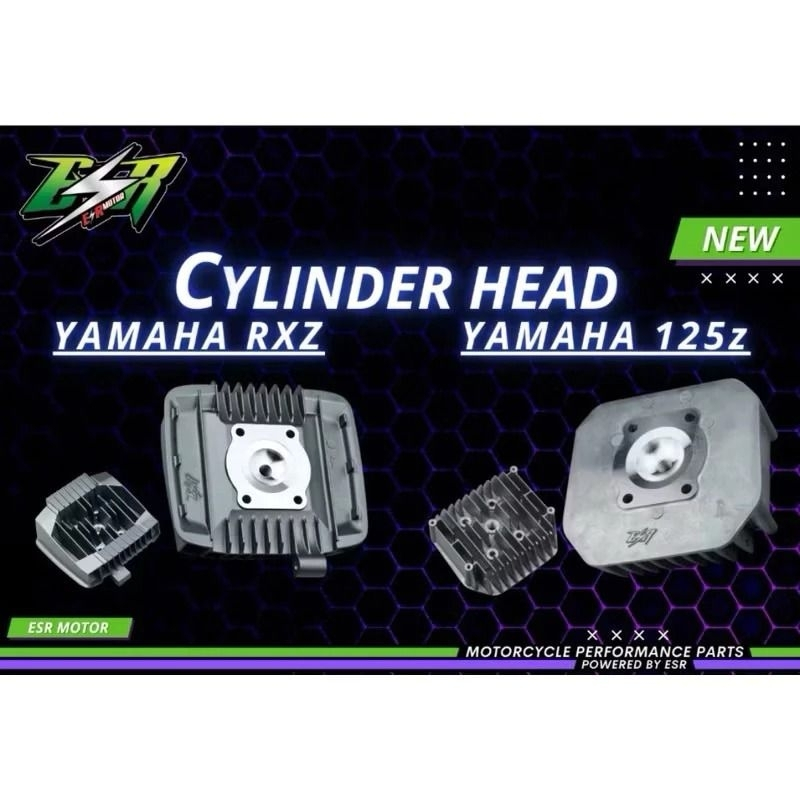 ESR 125Z RXZ HEAD RACING CNC RED LEO 57MM 58MM 59MM 60MM YAMAHA RXZ ...