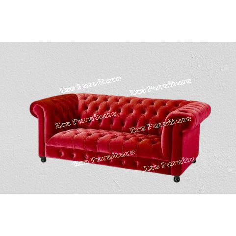 Chesterfield Sofa Fabric Sofa Set 3 Seater Sofa Baldu | Shopee Malaysia