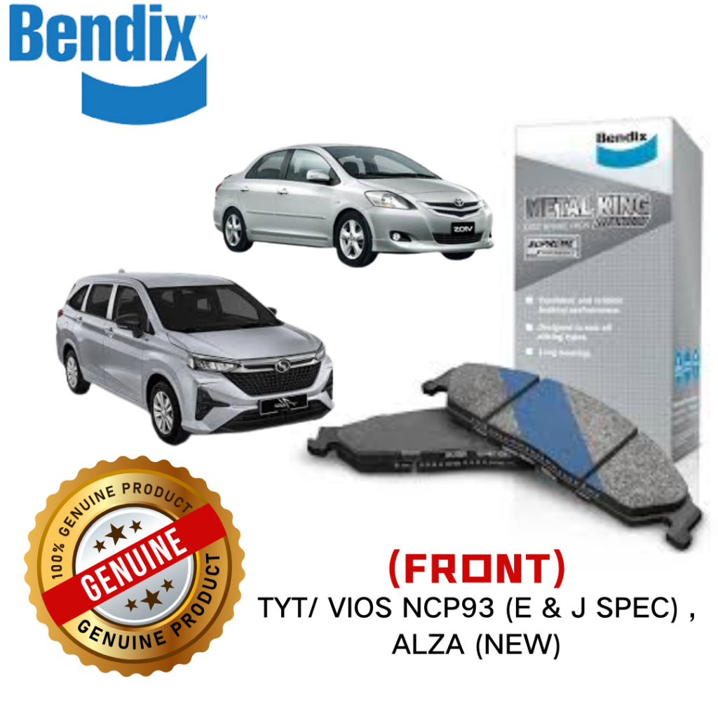 Original Bendix DB1820 MKR & GCT Front Brake Pad - Toyota Vios NCP93 (E ...