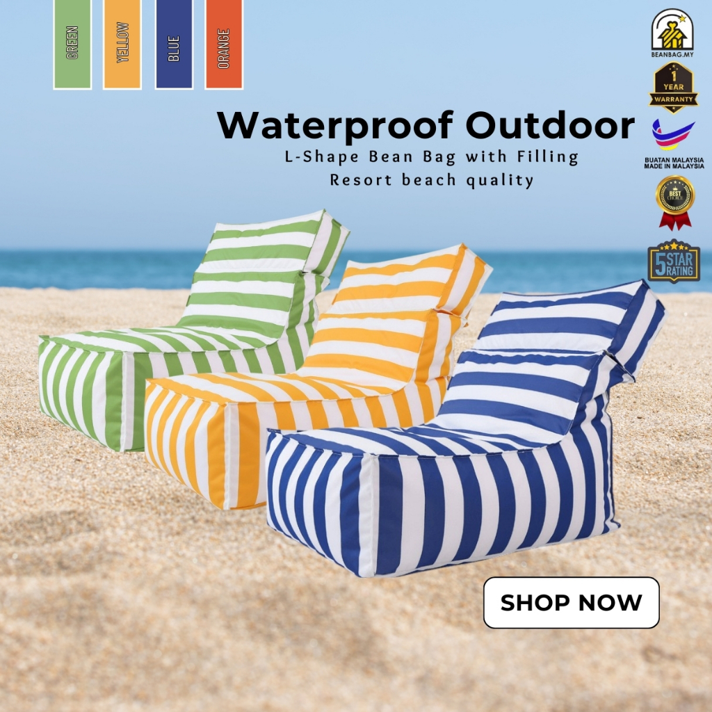 Waterproof Outdoor L-Shape Bean Bag Sofa Chair Kerusi Design Kalis Air ...