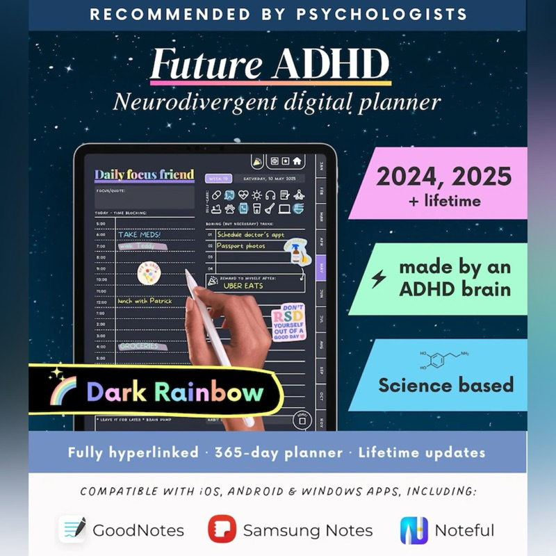 ADHD Digital Planner:Science-Based Daily Planner, Self-Care & Habit ...