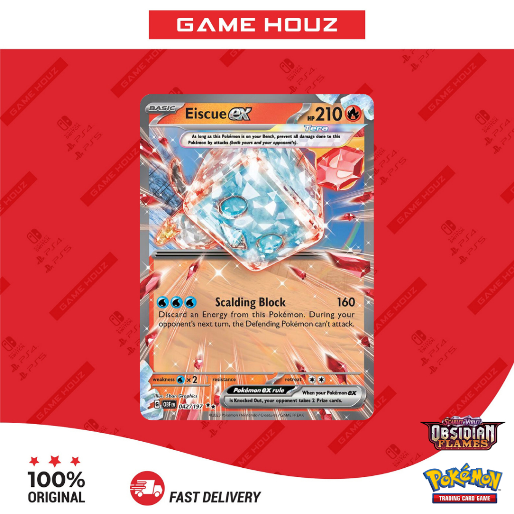 (PTCG) Eiscue ex (042/197) [SV03-Scarlet & Violet Obsidian Flames] | Shopee Malaysia
