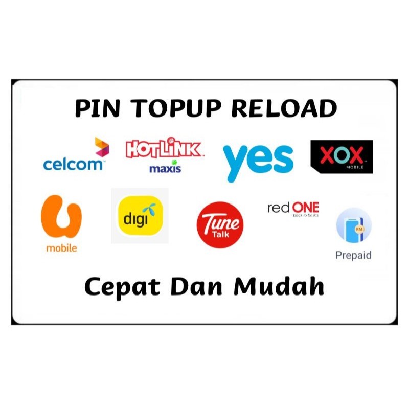 FAST Prepaid Topup Reload Pin Code SEMUA TELCO ADA All Telco Brand Murah | Shopee Malaysia