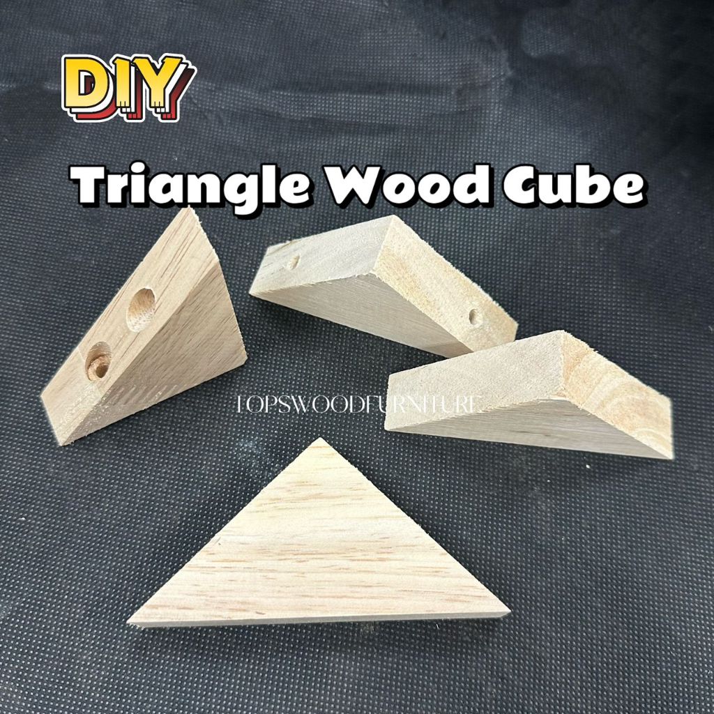 Triangle wood cube/ Corner block | DIY Carving Wood | Rubber wood ...