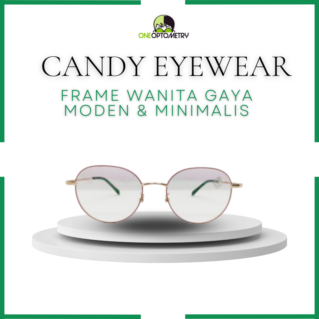 Candy Bingkai Cermin Mata Metal Frame Eyeglasses For Women Spek ...