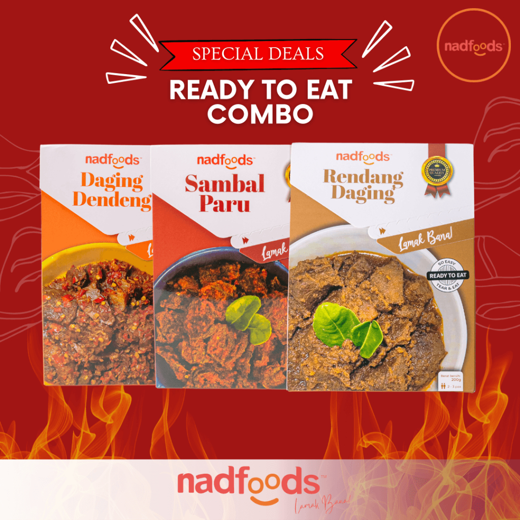 Combo : Daging Dendeng, Sambal Paru & Rendang Daging | Ready to Eat ...