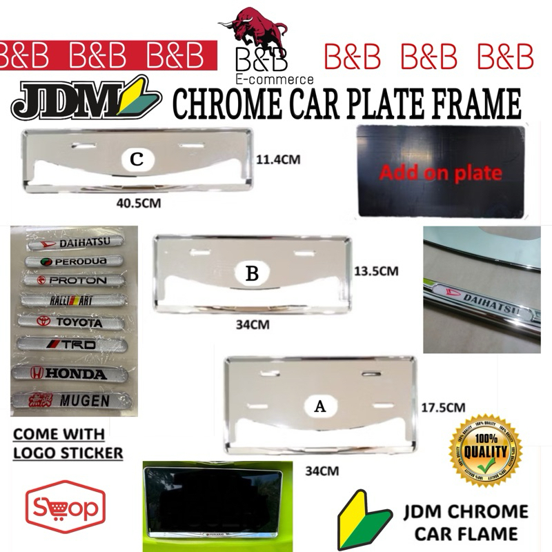 3 SIZE JDM CHROME DAIHATSU COVER JAPAN ABS CAR PLATE FRAME CAR PLATE ...