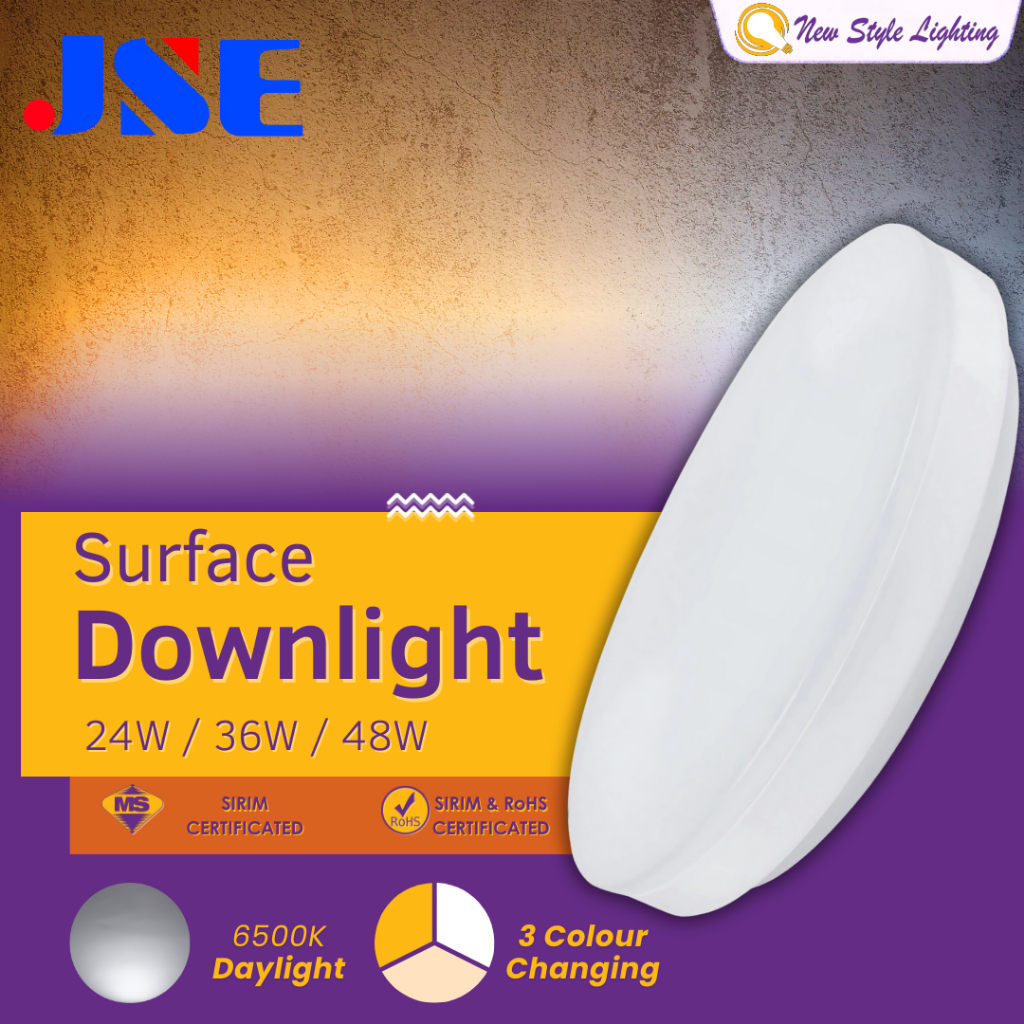 JSE WBK 6500K Daylight 3C 3 Colour Changing SIRIM Ceiling Lamp Surface ...