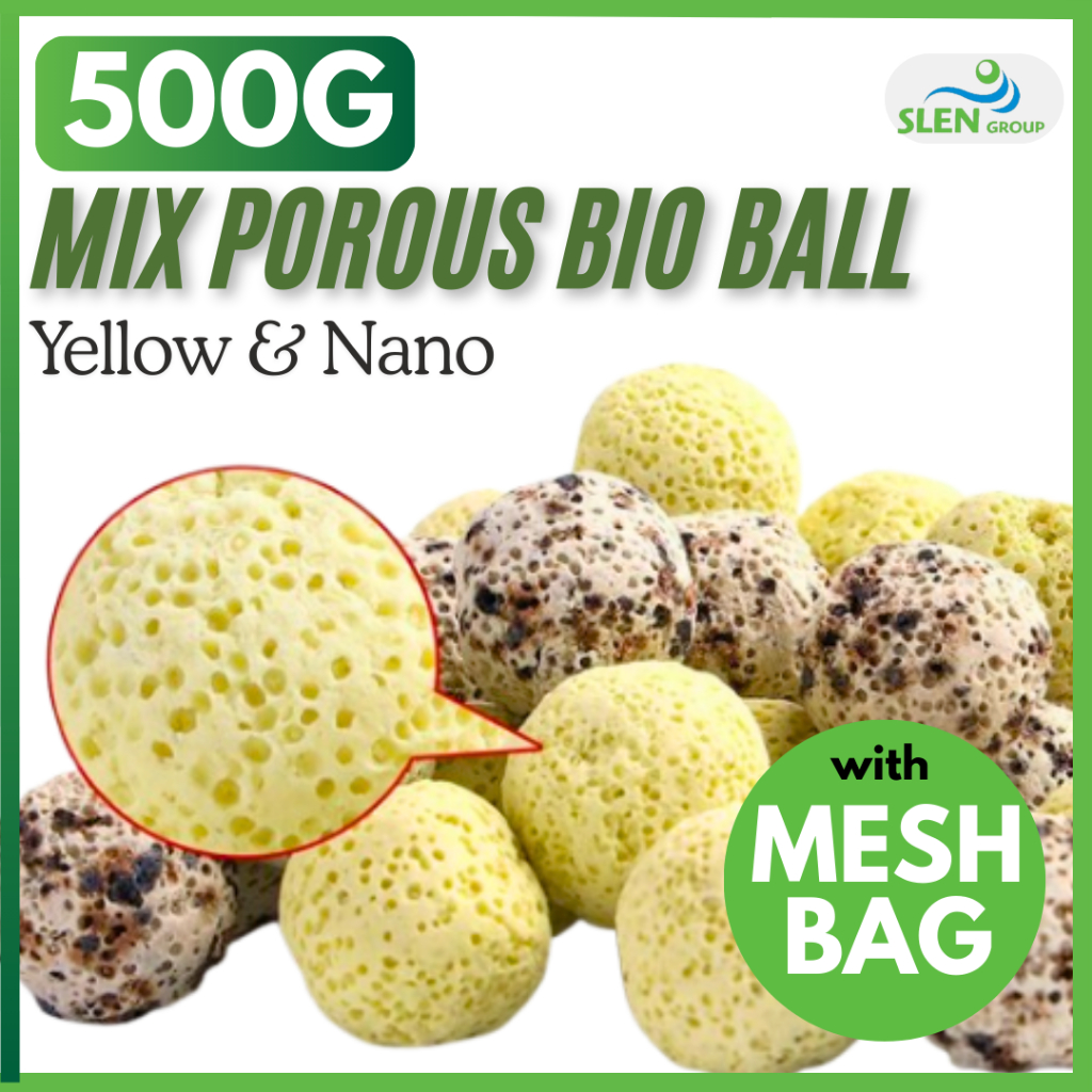 SLEN 500g Aquarium Porous Ball Biochemical Filter Media Nitrifying ...