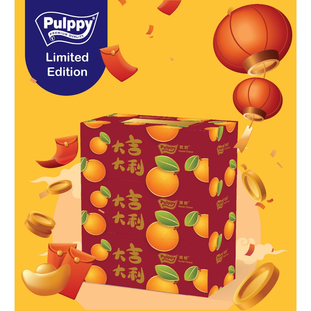 (Limited Edition) Pulppy Chinese New Year 3-Ply Facial Tissue 3 x 140s ...