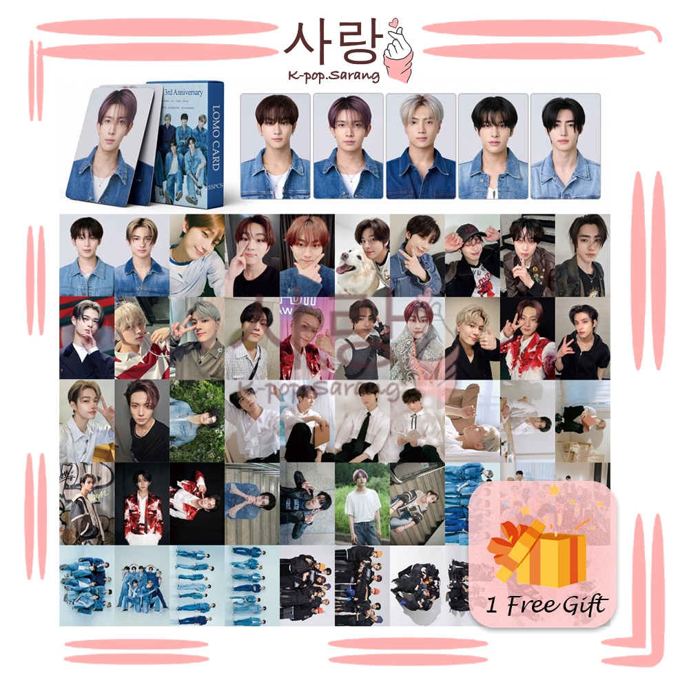 55pcs EN《3RD ANNIVERSARY》Blue LOMO Cards Set Collection Kpop 10pcs ...