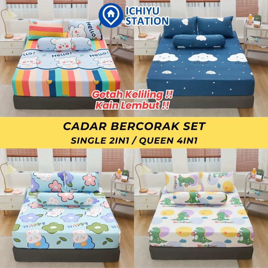 Cadar Kartun Cadar Queen 4in1 Cadar Single 2in1 Budak Bedsheet Cartoon ...
