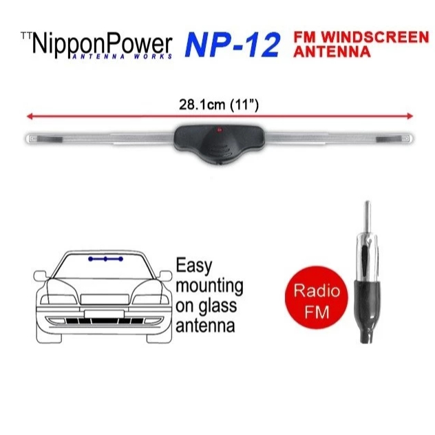 Nippon Power NP-12 Car Indoor Windscreen Radio Antenna AM / FM Super Power Radio Antenna Kereta ...