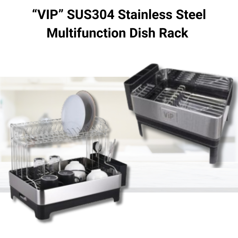"VIP" SUS304 Stainless Steel Multifunction Dish Rack Kitchen Rack with ...