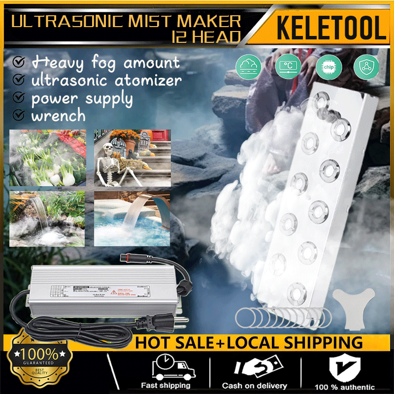 Ultrasonic Mist Maker 2/4/6/8/10/12 Head Fogger Humidifier Greenhouse ...