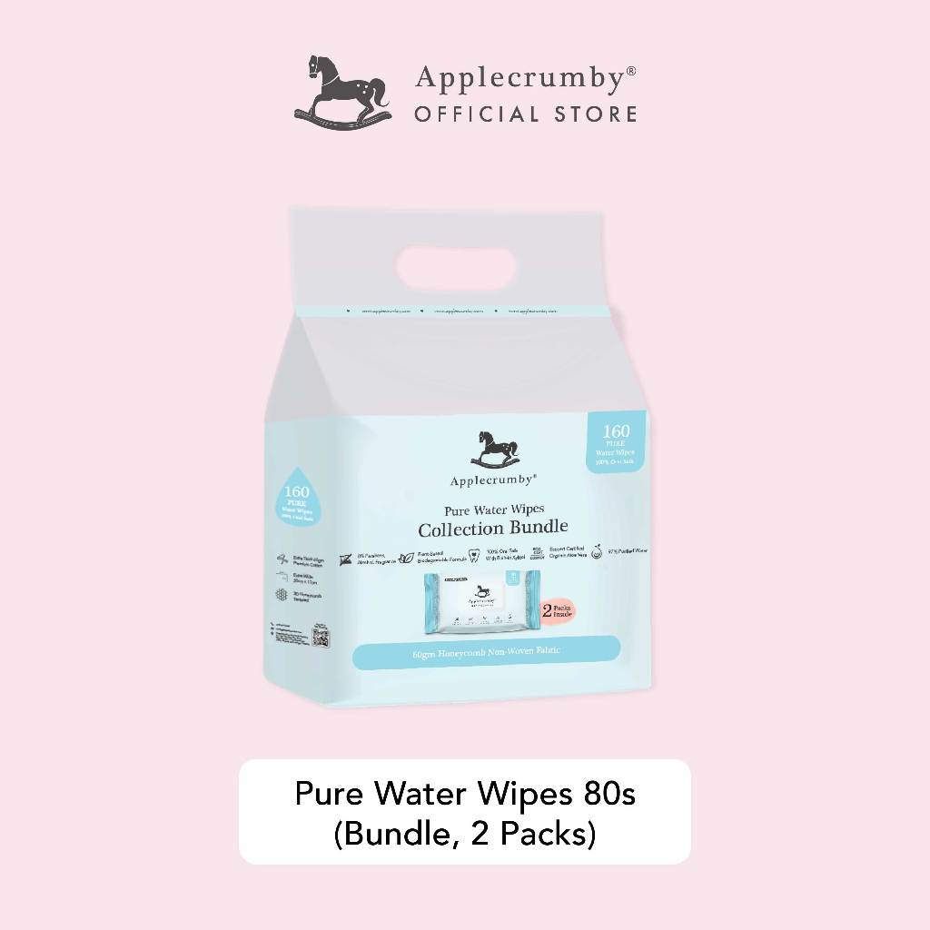 [Bundle of 2] Applecrumby® Pure Water Wipes 80s | Shopee Malaysia