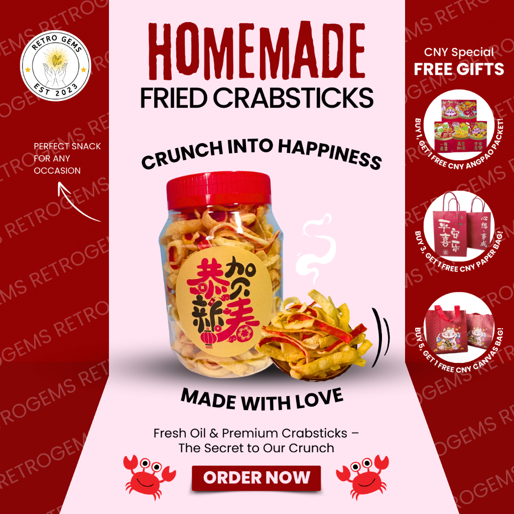 🦀Crispy Fried Crab Sticks 🦀Crab Stick Filament Stick 新年饼 Homemade CNY ...