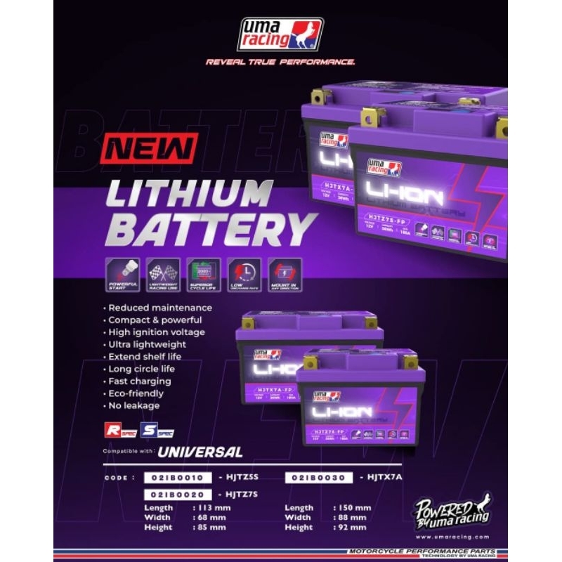 Uma Racing Lithium Ion Racing Light weight High Power Voltage Battery ...