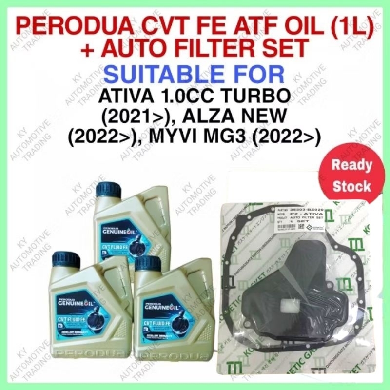 PERODUA ATF CVT FE AUTO TRANSMISSION OIL (1L) + AUTO FILTER SET FOR ...