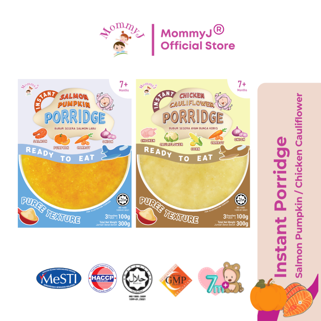 Halal MommyJ® Baby Instant Porridge 7m+ ( 3 Pouch x100g) | Bubur Segera ...
