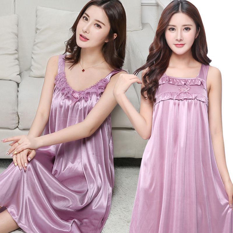 Baju Tidur Wanita Lace Nightdres LONG Sleeve Baju Tidur WanitaPlus Size ...