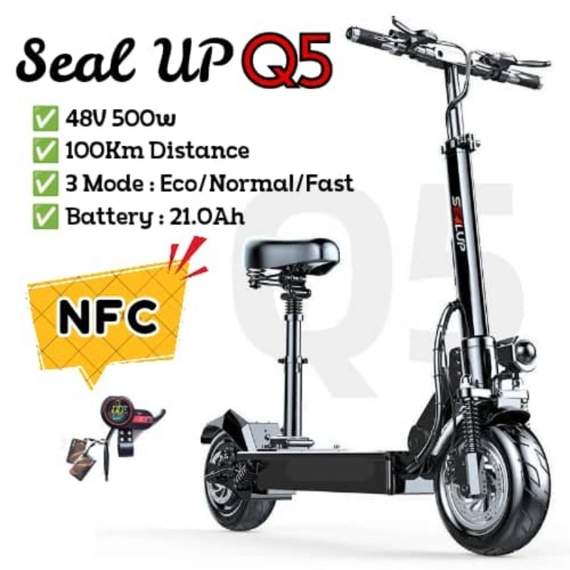 SEAL UP Q5 48V 500W eletric scooter~ skuter lektrik lipat-𝟭𝟬𝟬𝗞𝗠 𝗧𝗿𝗮𝘃𝗲𝗹 ...