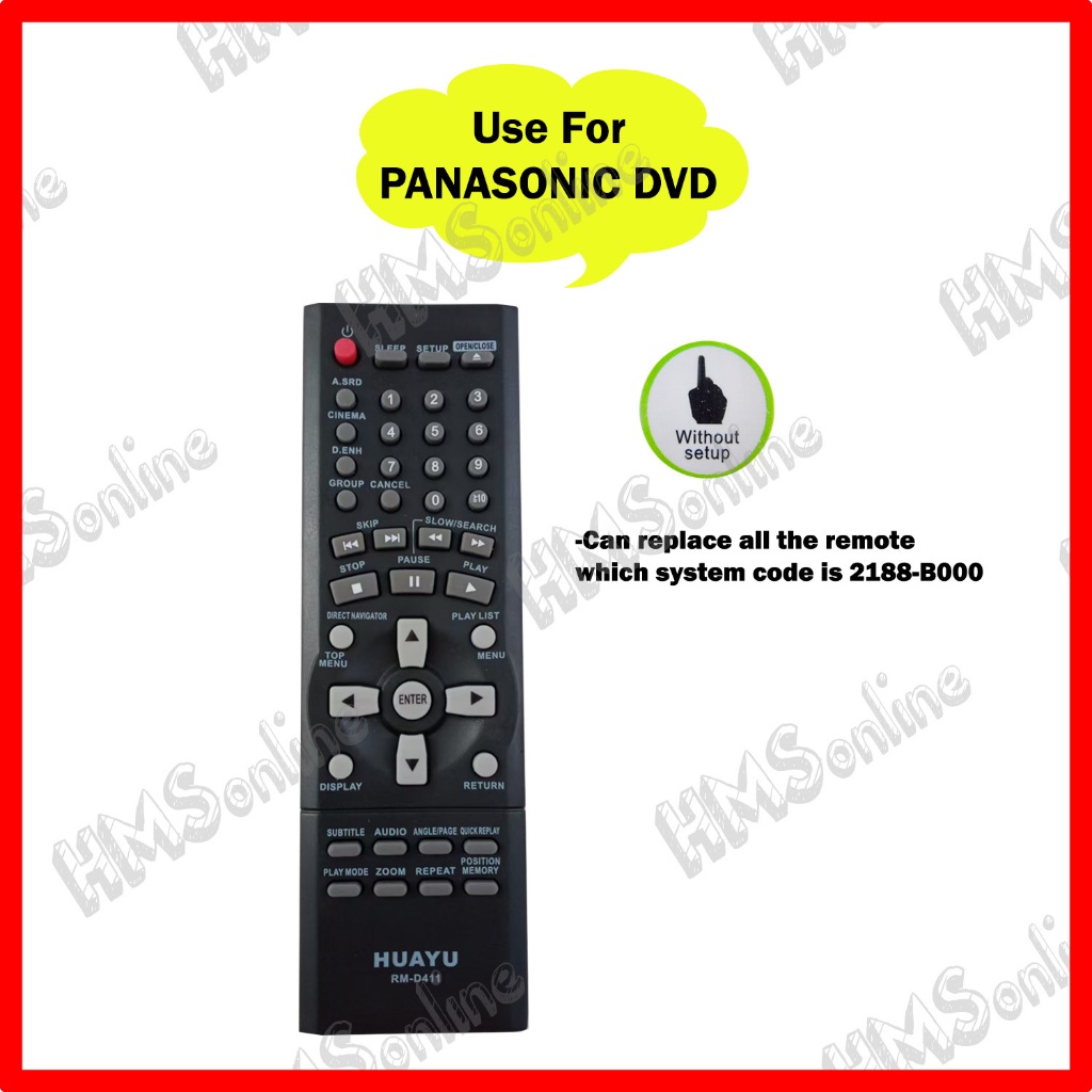 (RM-D411) 'HUAYU' COMMON DVD REMOTE FOR PANASONIC | Shopee Malaysia