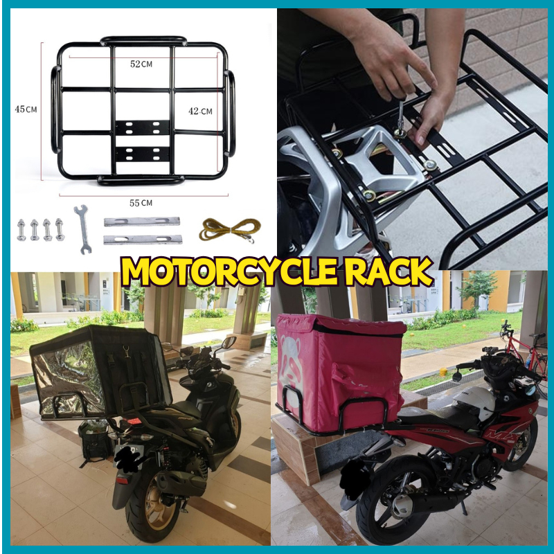 COD Motorcycle Rack Delivery Grab Food Panda Bag Rack Motor Rack Bag ...