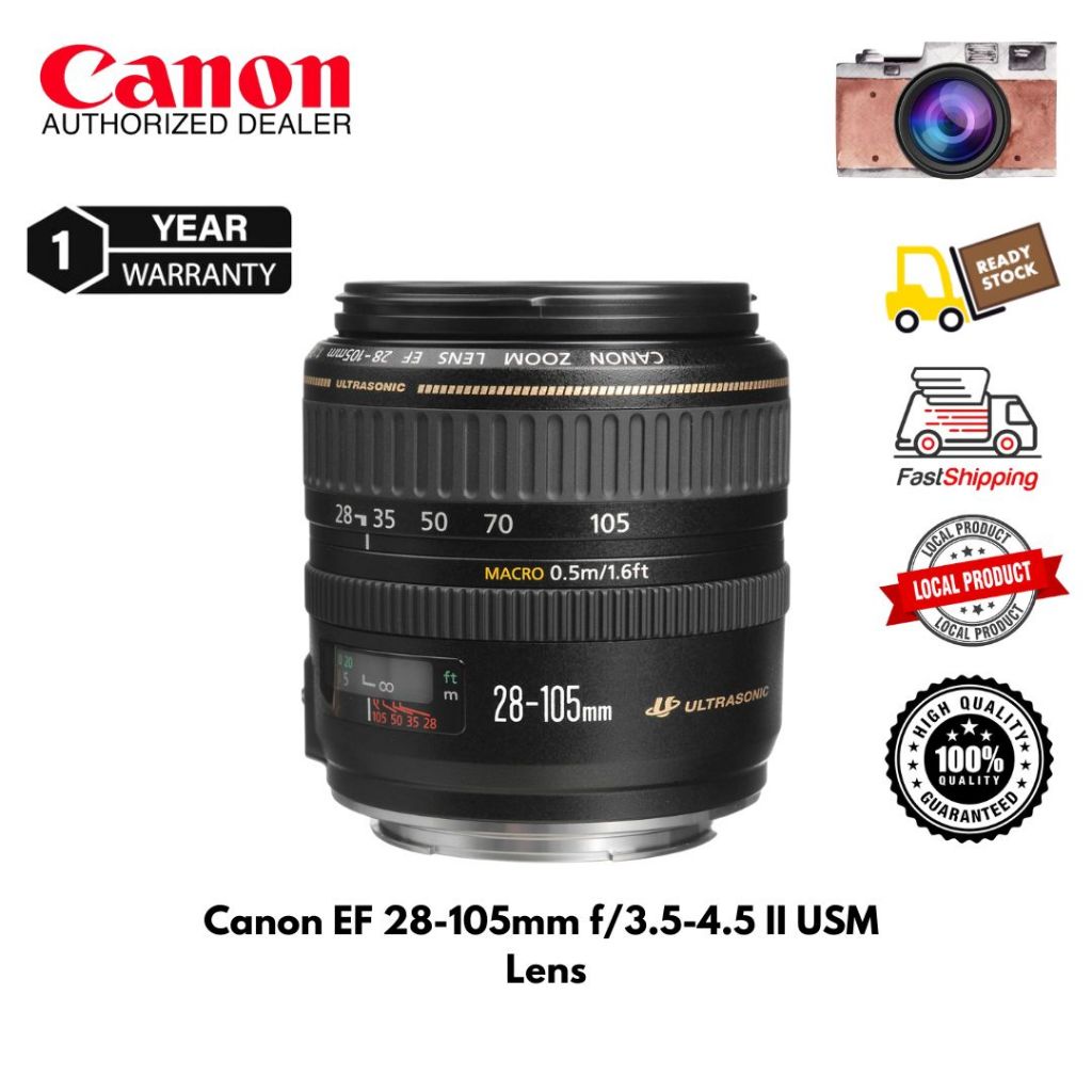 Canon Zoom Wide Angle-Telephoto EF 28-105mm f/3.5-4.5 II USM Autofocus Lens ( 1 Year Warranty ...