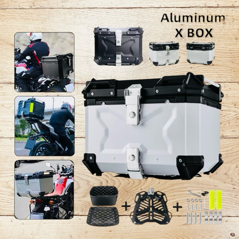 TOP BOX ALUMINIUM BOX MOTORCYCLE X DESIGN | KOTAK MOTOSIKAL PETI ...