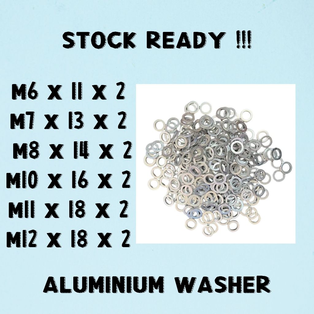 ALUMINIUM WASHER 10PCS M6/M7/M8/M10/M11/M12 | Shopee Malaysia