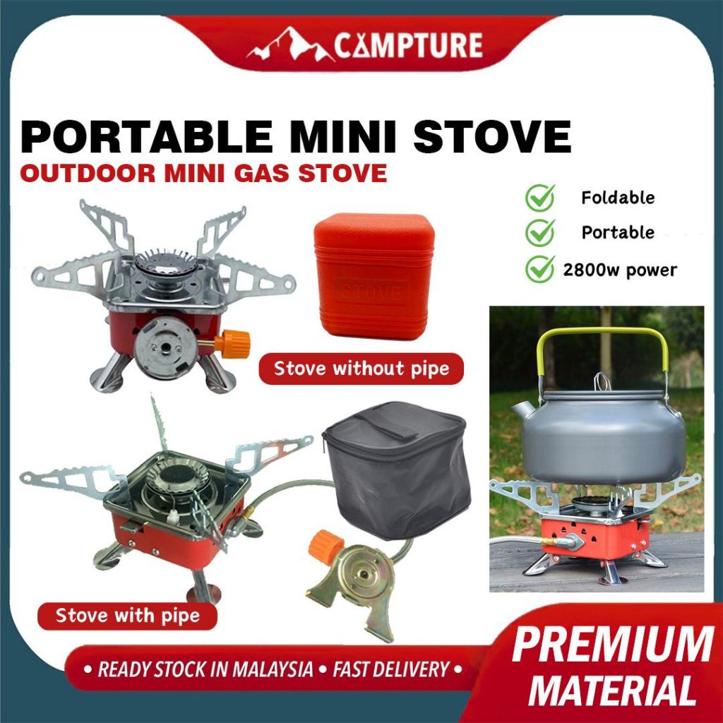 【CAMPTURE】Mini Camping Gas Stove Cookout Folding Butane Burner Travel ...
